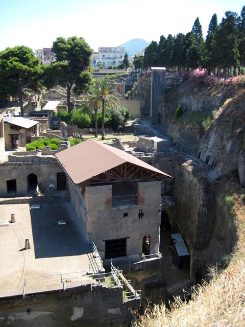 Herculaneum, June 2012. On the left is the Terrace of Balbus and east ...